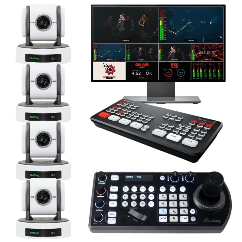 BirdDog 4-Camera PTZ Streaming Kit (10X Zoom) [ATEM Mini Extreme ...