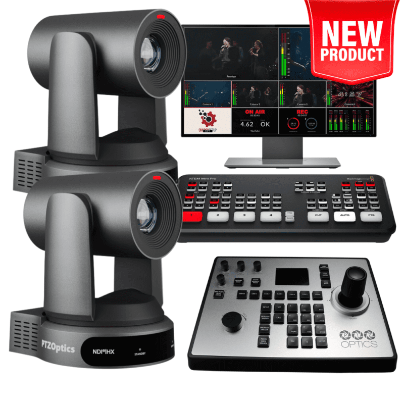 PTZOptics 3-Camera Move 4K PTZ 30X Zoom Streaming Kit (ATEM Mini Pro ...