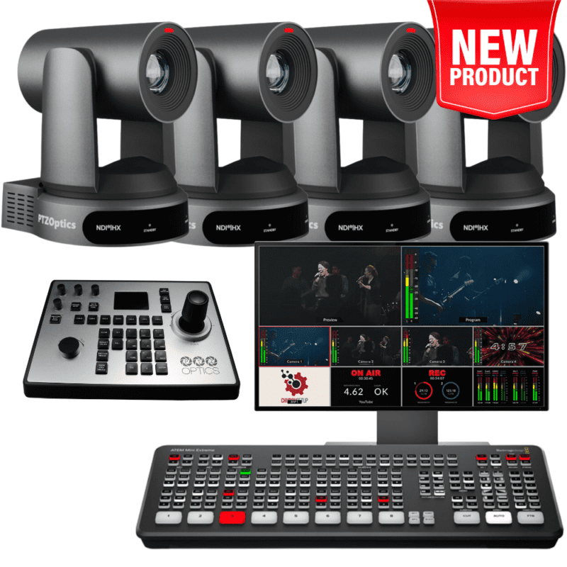 PTZOptics 3-Camera Move 4K PTZ 30X Zoom Streaming Kit (ATEM Mini Pro ...