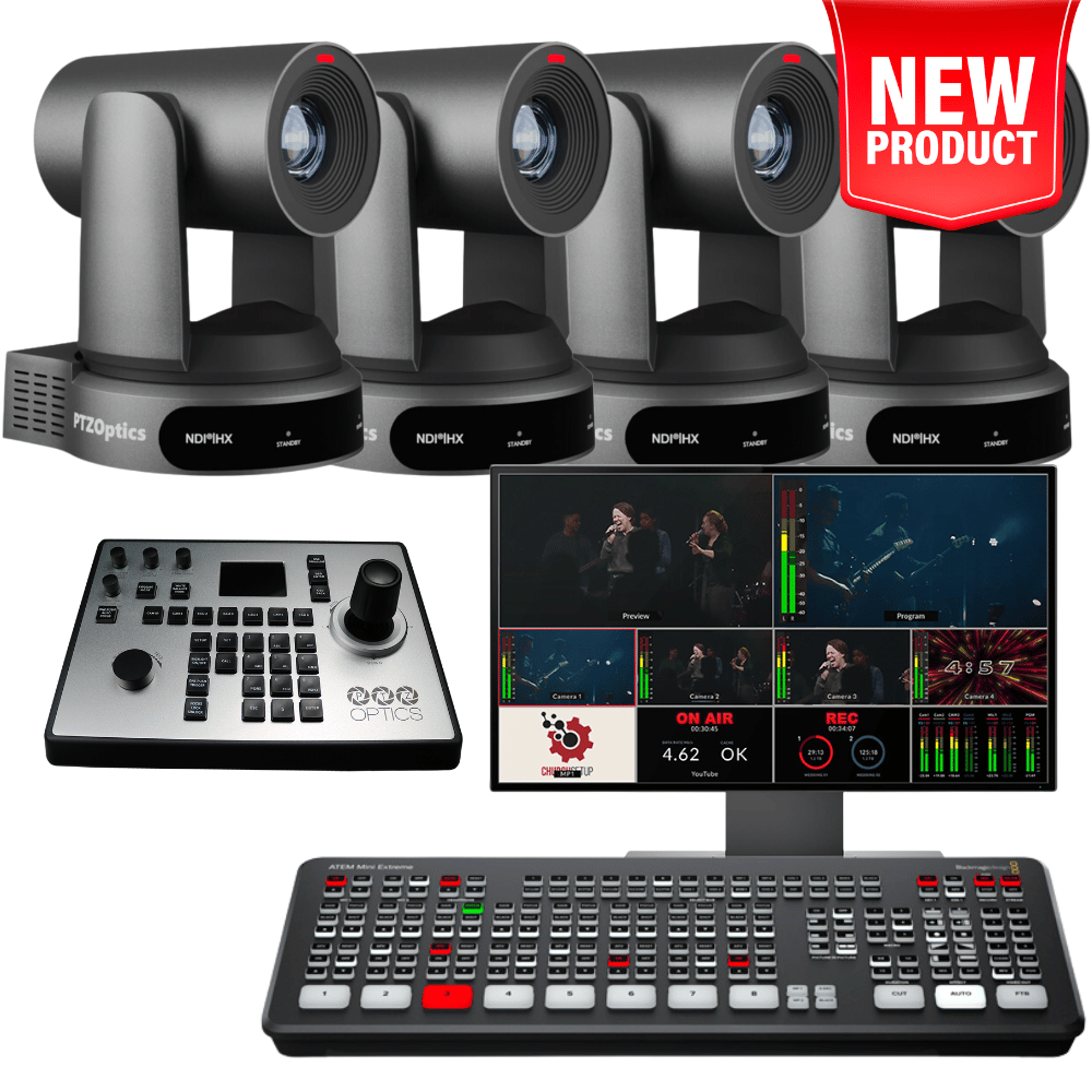 PTZOptics 3-Camera Move 4K PTZ 30X Zoom Streaming Kit (ATEM Mini Pro ...