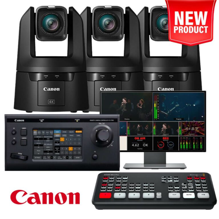 3-Camera 4K PTZ Streaming and Recording Kit - Church Live Streaming ...