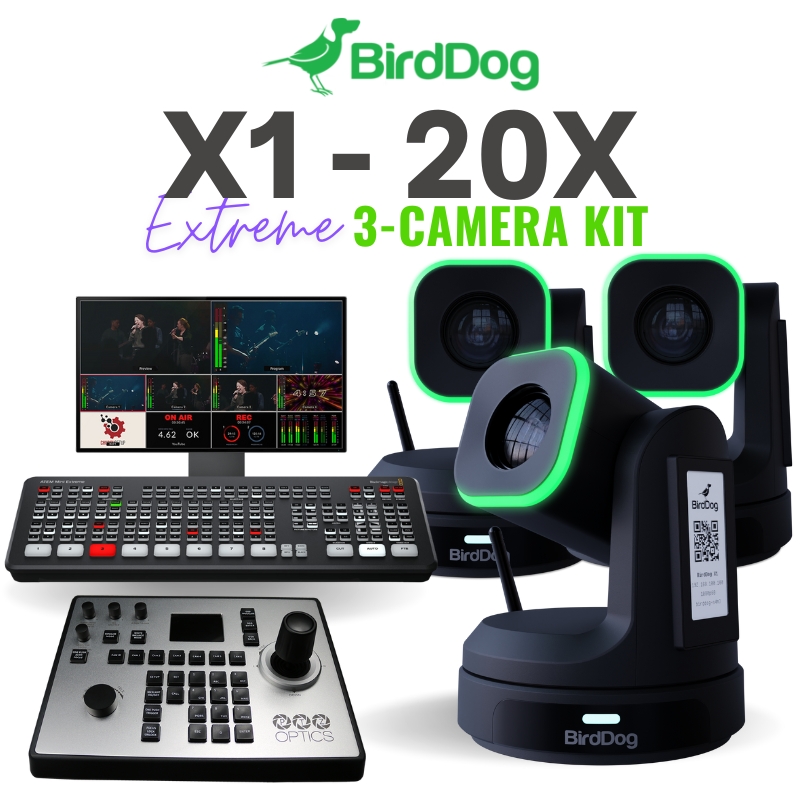 BirdDog X1 20X PTZ 3-Camera Streaming Kit | ATEM Mini Extreme - Church ...