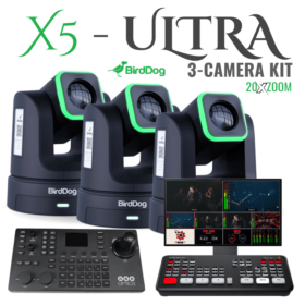 BirdDog X5 Ultra 20X PTZ 3-Camera Streaming Kit (ATEM Mini Pro ...